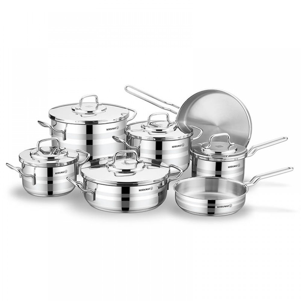 Korkmaz Astron 12Pcs Cookware Set | ffwatchco.com | F.F.Watch Company WLL